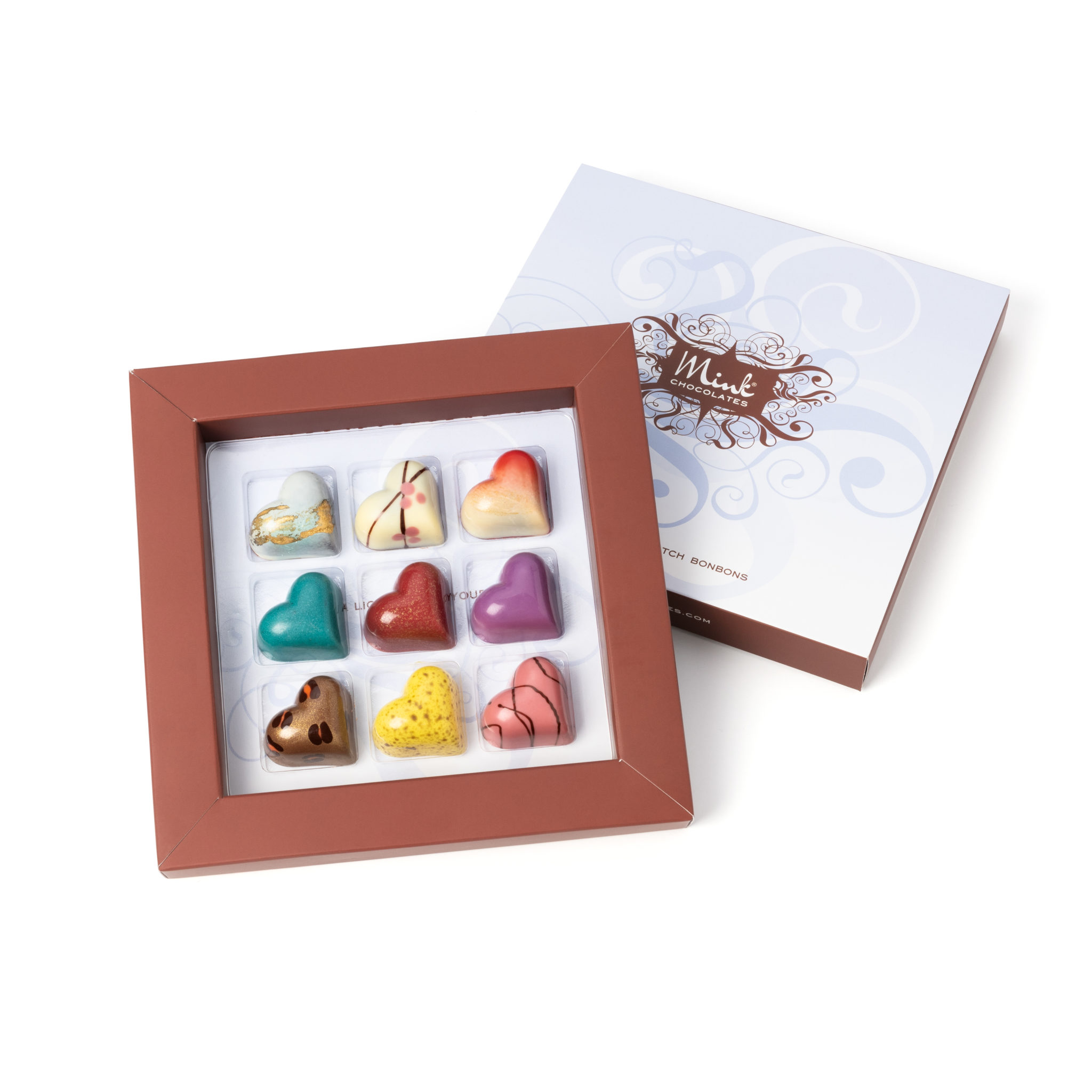 9 PC Hearts - Mink Chocolates
