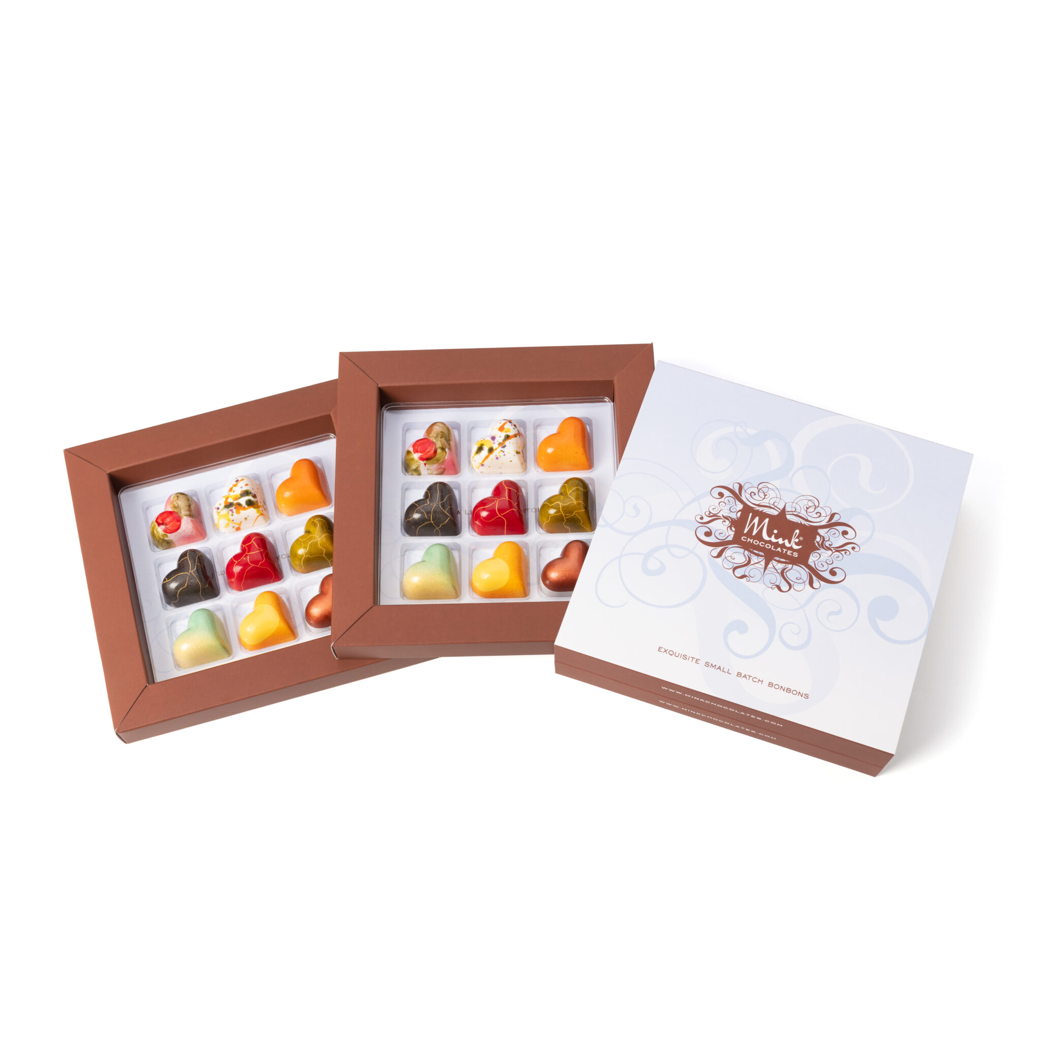 18 PC Hearts - Mink Chocolates